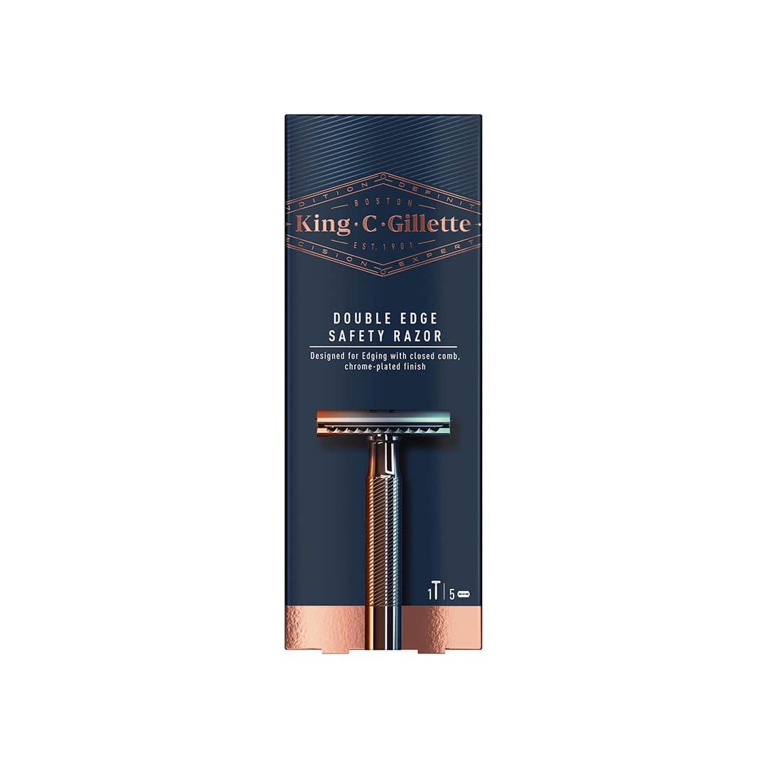 Gillette King C Double Edge 1 Razor & 5 Blades